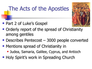 New Testament Acts Of The Apostles | PPT