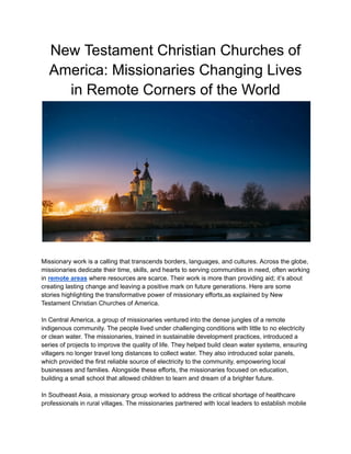 New Testament Christian Churches of America_ Missionaries Changing ...