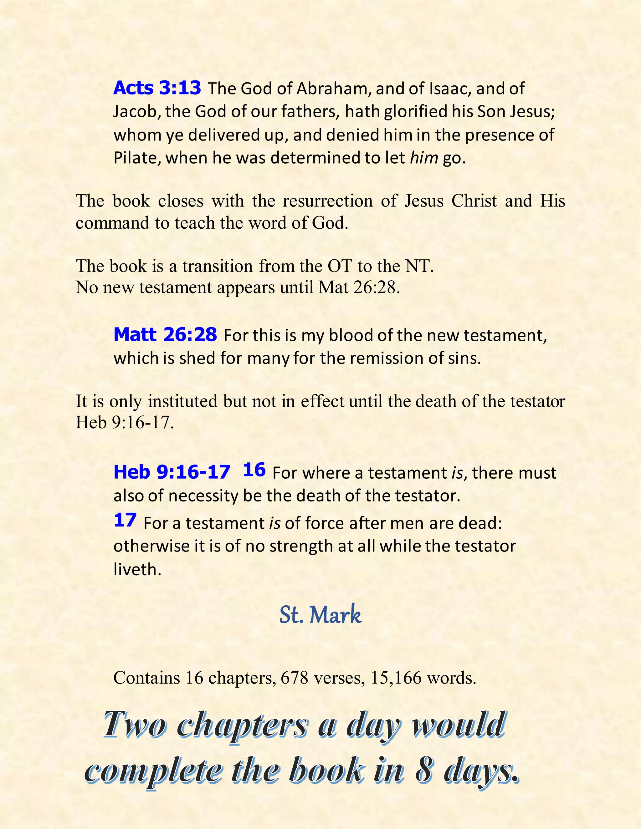 New Testament Survey- Mat and Mark | DOCX