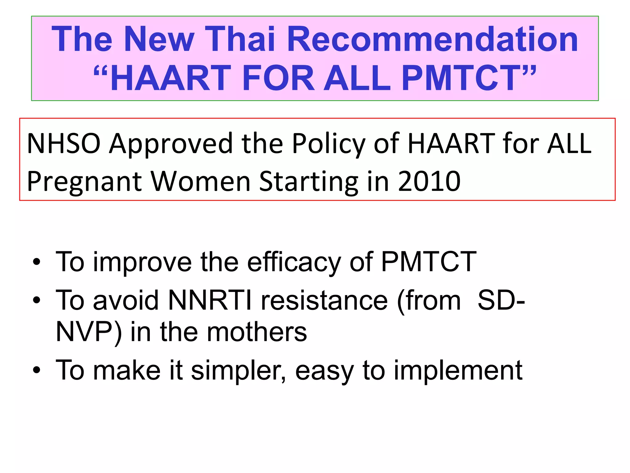 New thai hiv guideline 2010 | PPT