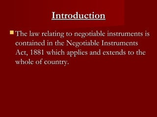 the negotiable instruments act 1881 | PPT