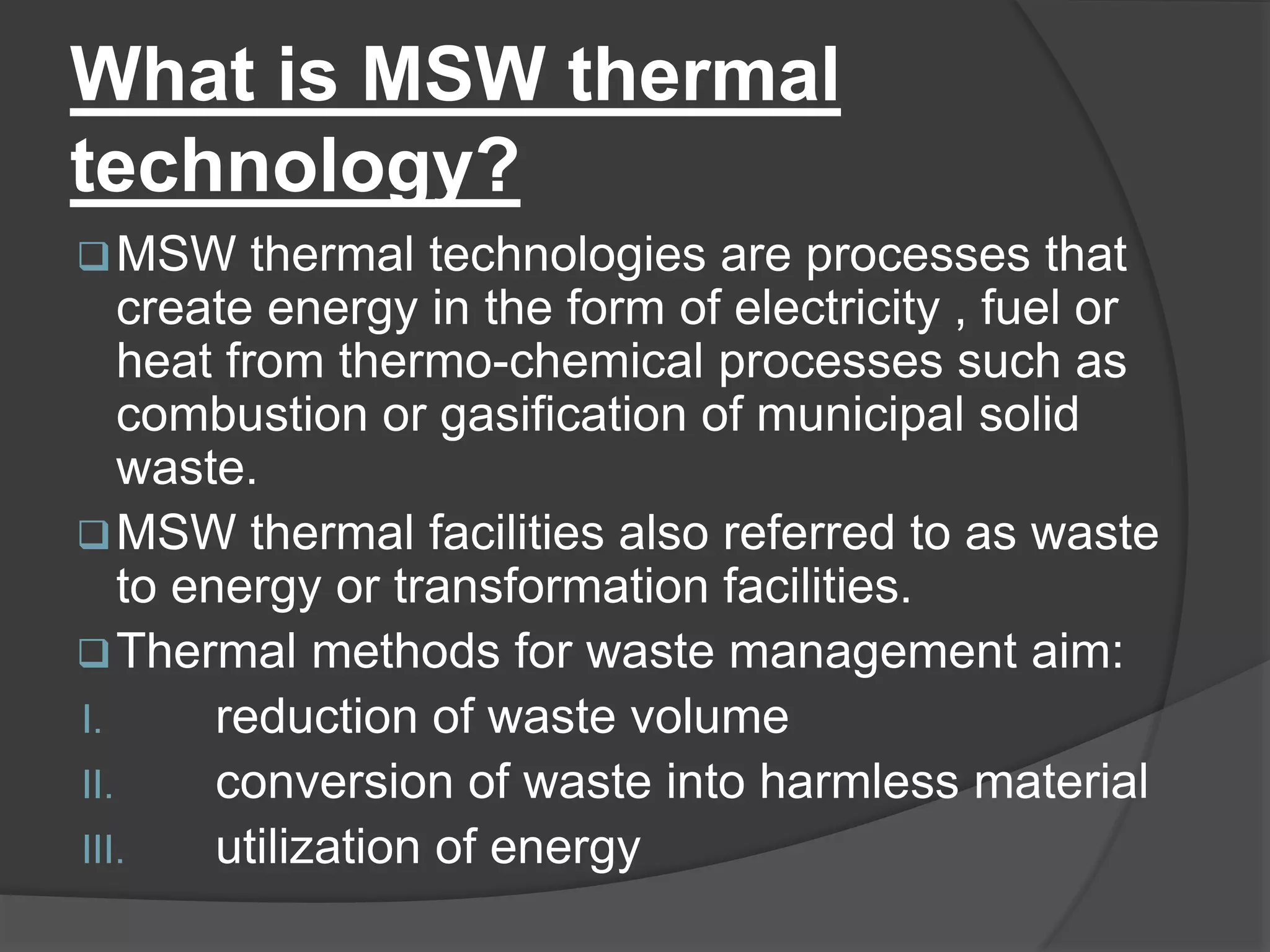 New thermal techniques of waste disposal | PPTX | Environmental ...