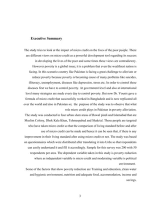 Role of micro credit in poverty alleviation | PDF