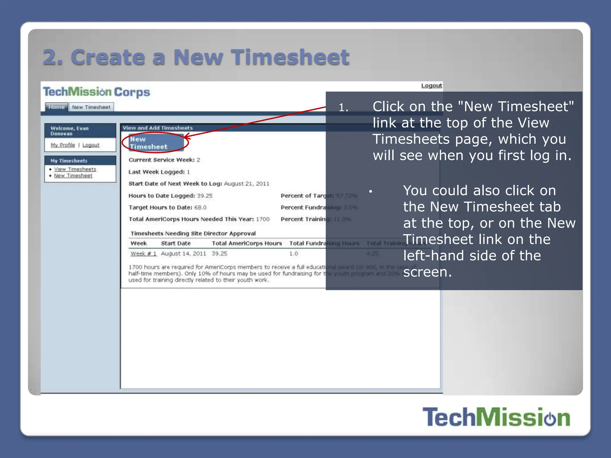 TechMission Corps Timesheet Process for Members | PPTX | Internet ...