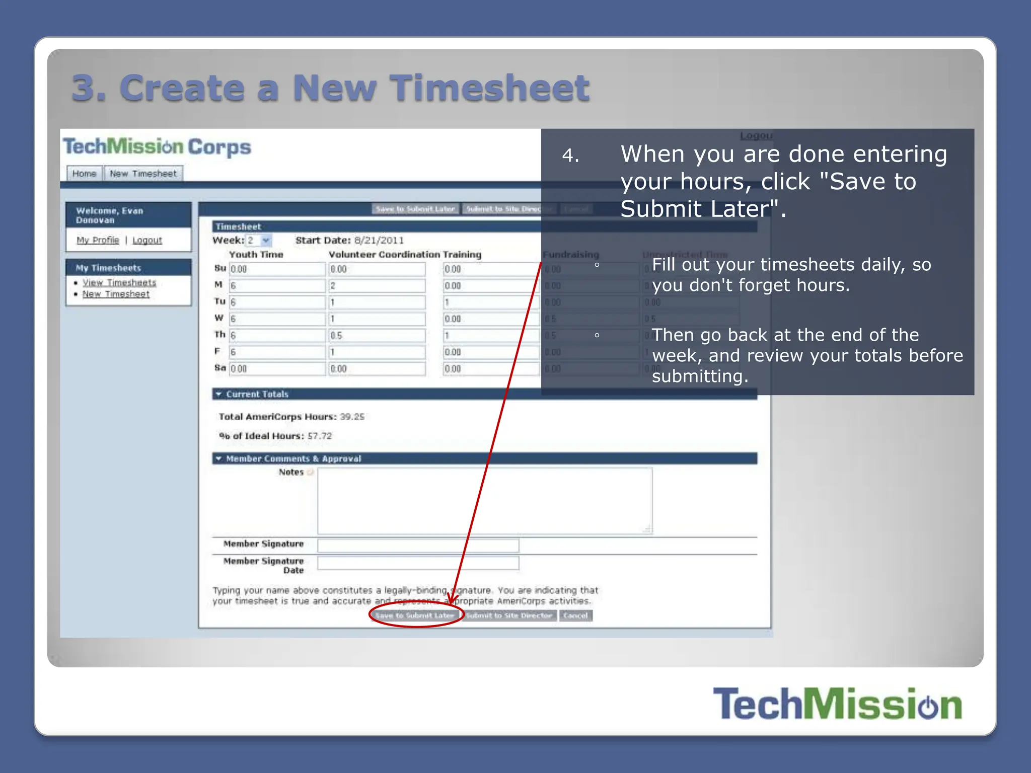 TechMission Corps Timesheet Process for Members | PPTX | Internet ...