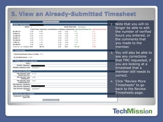 TechMission Corps Timesheet Process Training for Site Directors | PPTX