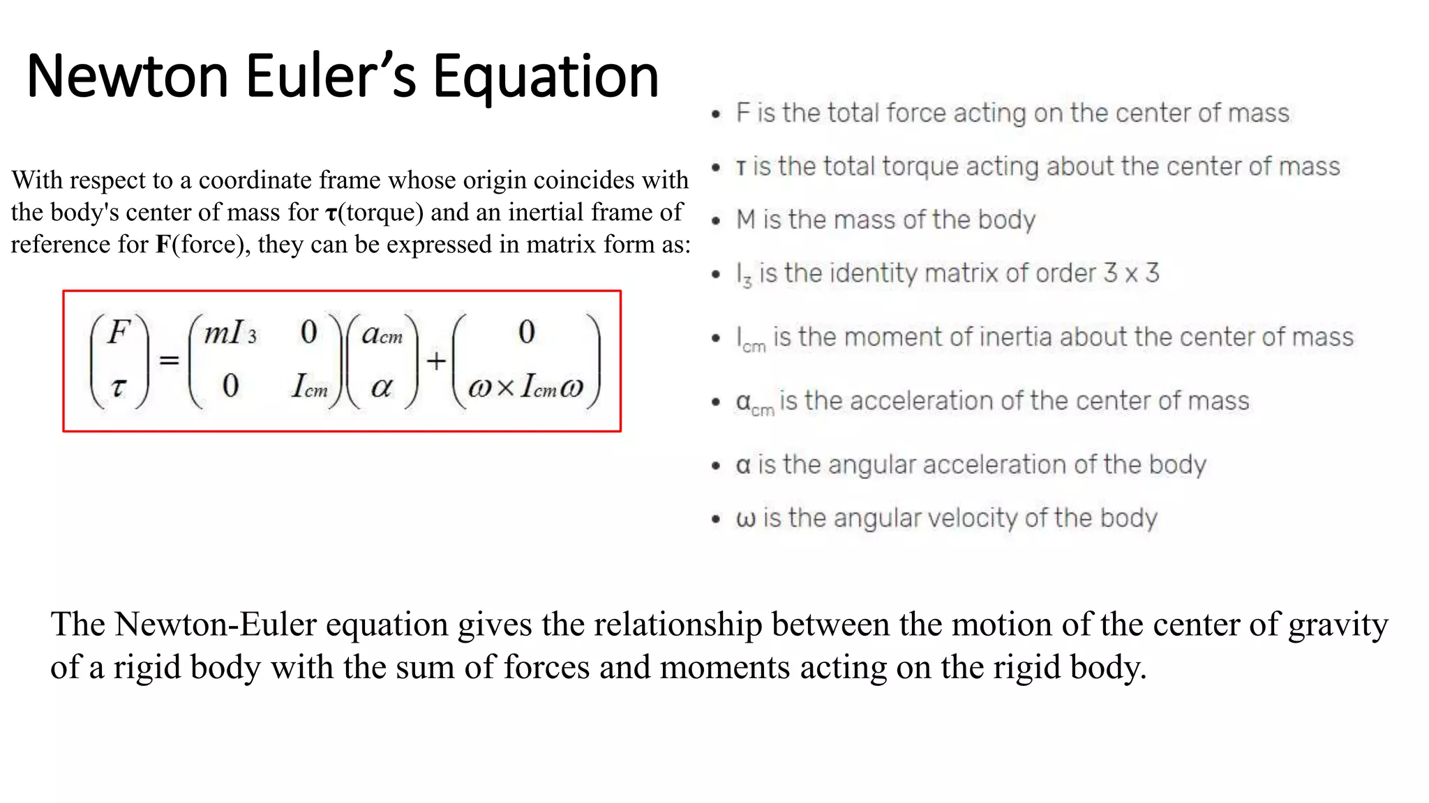 Newton-Euler's Law of Rigid body motion.pptx