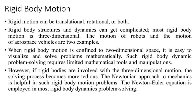 Newton-Euler's Law of Rigid body motion.pptx | Physics | Science