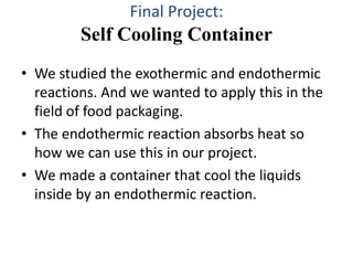 Food Packaging , Self Cooling Container , IDM10 | PPTX