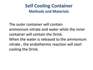 Food Packaging , Self Cooling Container , IDM10 | PPTX