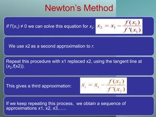 NEWTON RPHSON METHOD WITH CALCULATOR TUTORIAL | PPT