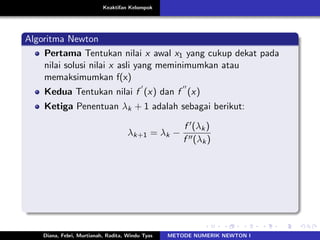 Tugas Metode Numerik Newton 6 a1 Prodi pendidikan matematika UMT | PPT
