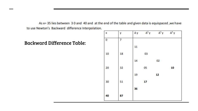 Newton backward interpolation | PPT | Free Download