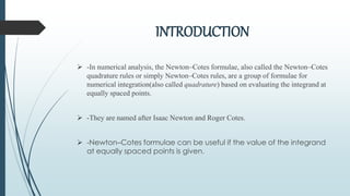 Newton cotes integration method | PPTX