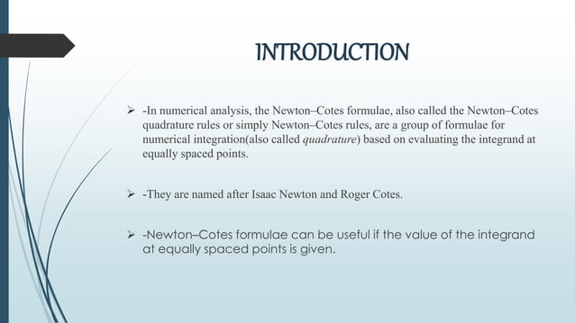 Newton cotes integration method | PPTX