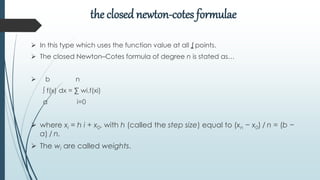 Newton cotes integration method | PPTX