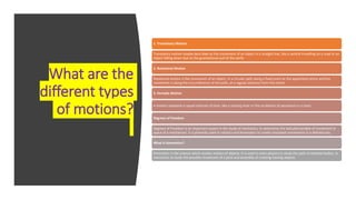 Newton's law and type of motions | PPT