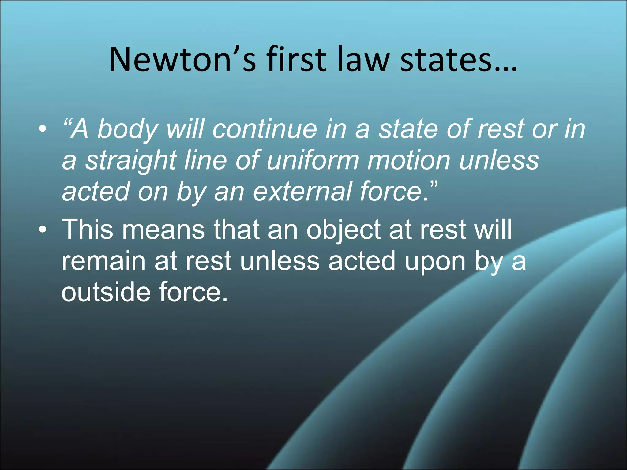 Newton First Law Of Motion | PPT