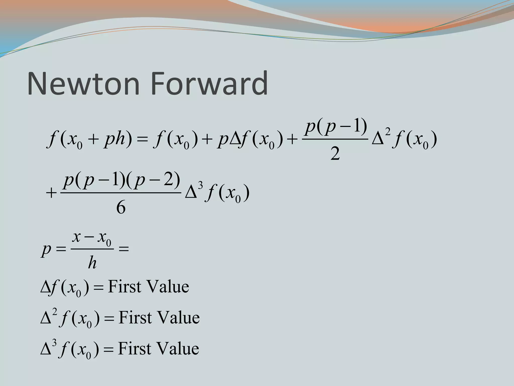 Newton Forward Difference Interpolation Method | PPTX