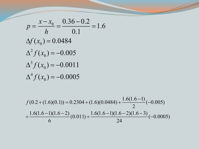 Newton Forward Difference Interpolation Method Pptx Physics Science