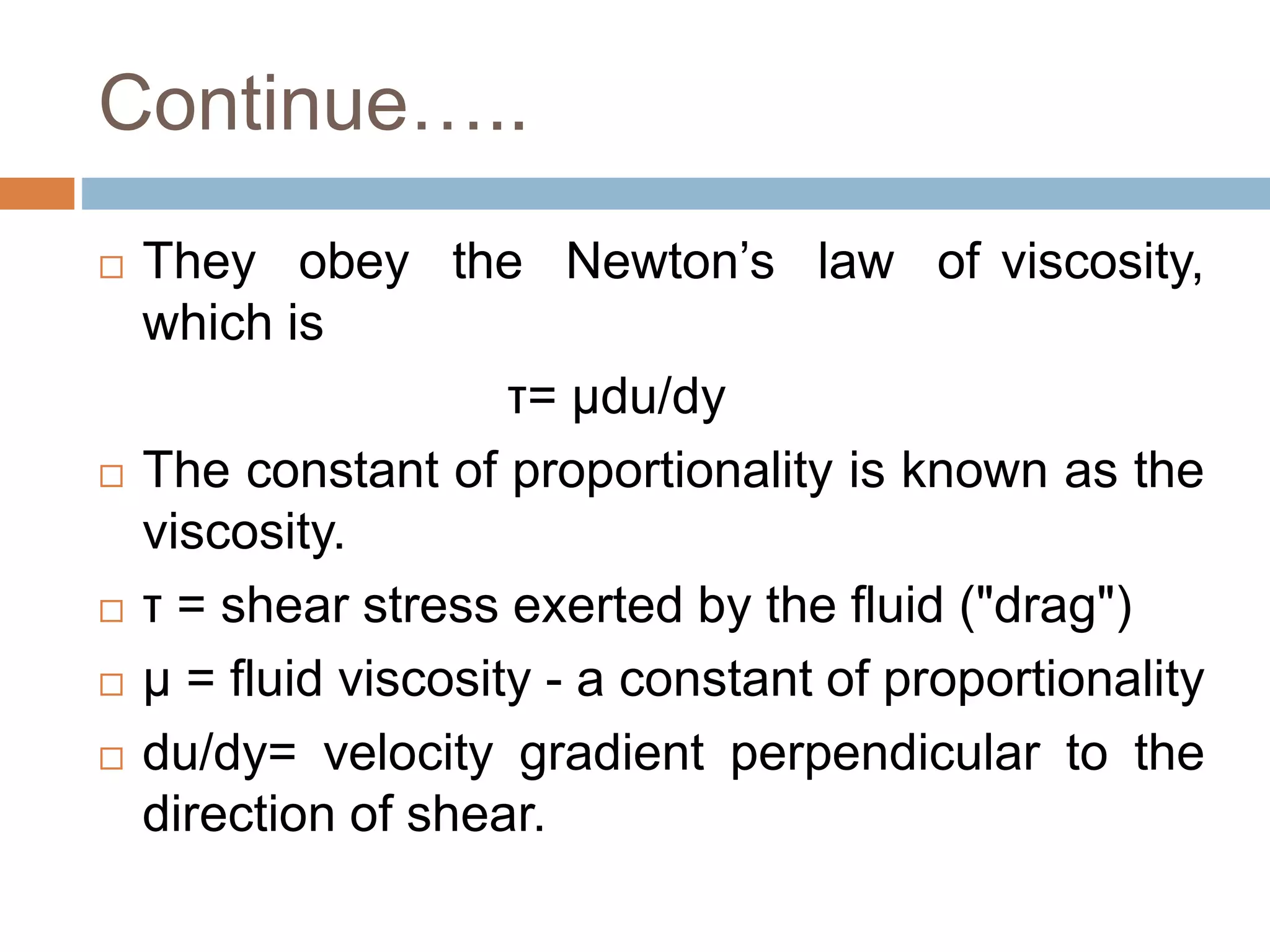 Newtonian and non newtonian fluids | PPTX