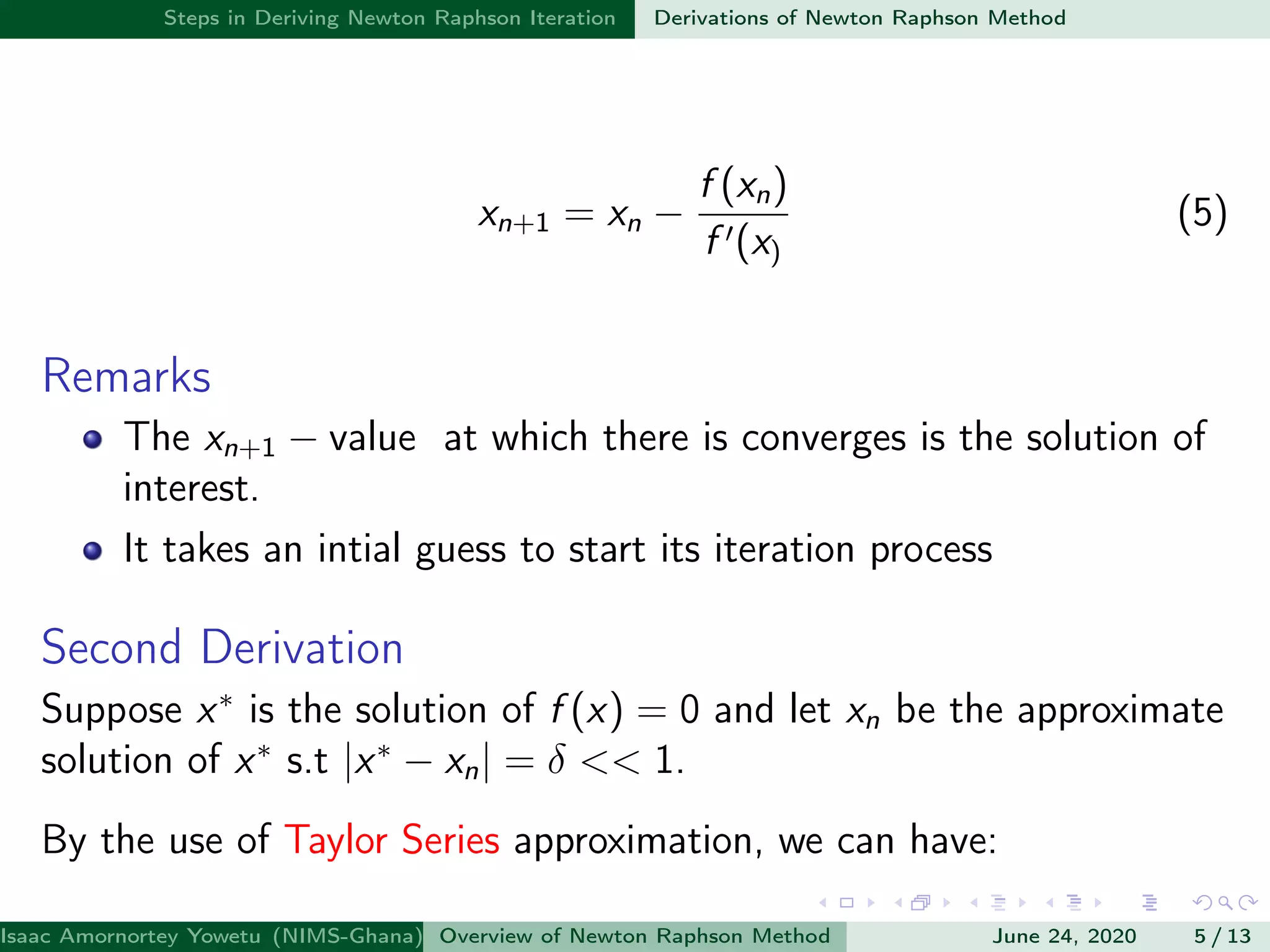 Newton Raphson iterative Method | PDF
