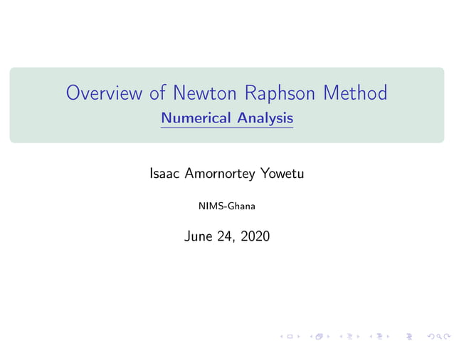Newton Raphson Iterative Method Ppt