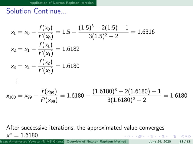 Newton Raphson iterative Method | PDF | Physics | Science