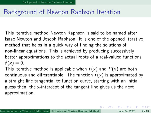 Newton Raphson Iterative Method Pdf