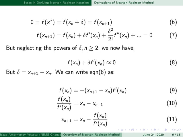 Newton Raphson Iterative Method Pdf Physics Science