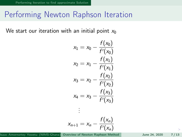 Newton Raphson Iterative Method Pdf Physics Science