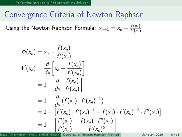 Newton Raphson Iterative Method Pdf Physics Science