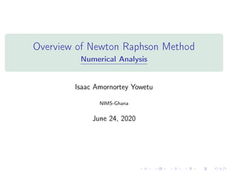 Overview Newton Raphson Method | PPT