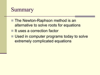 Newton raphson method | PPT