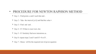 A NEWTON RAPHSON METHOD for class project | PPT