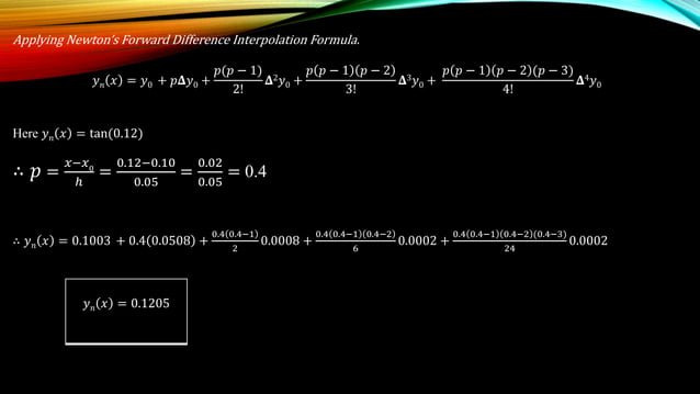 Newton’s Forward & backward interpolation | PPTX | Physics | Science