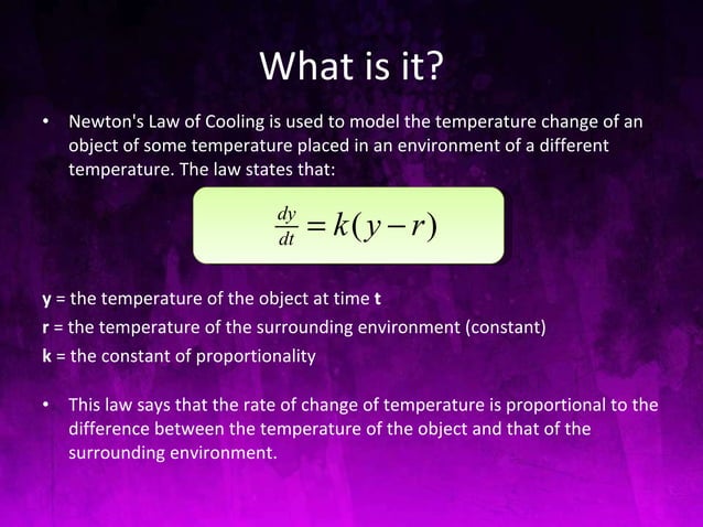 Newton’s Law Of Cooling | PPT