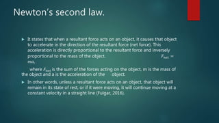 Newton's 1st and 2nd law of motion mn matsuma. | PPT