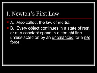 Newton’s 1st law of motion | PPT