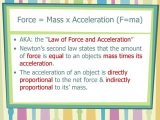 Newton’s 2nd law of motion 2014 | PPTX