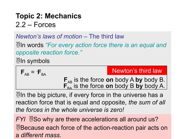 Powerpoint Presentation based on the third Law of Newton | PPTX