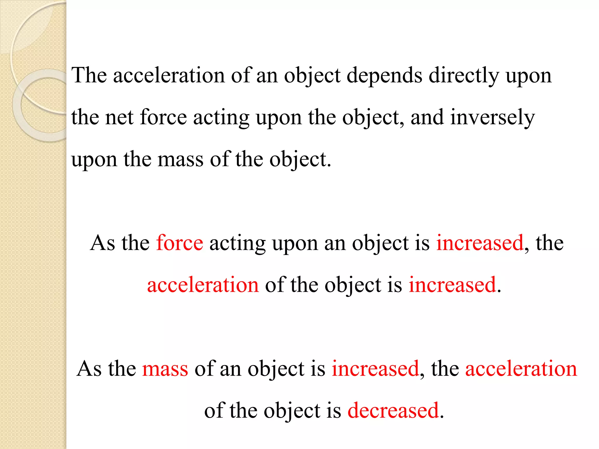 Newton's second law of motion | PPTX