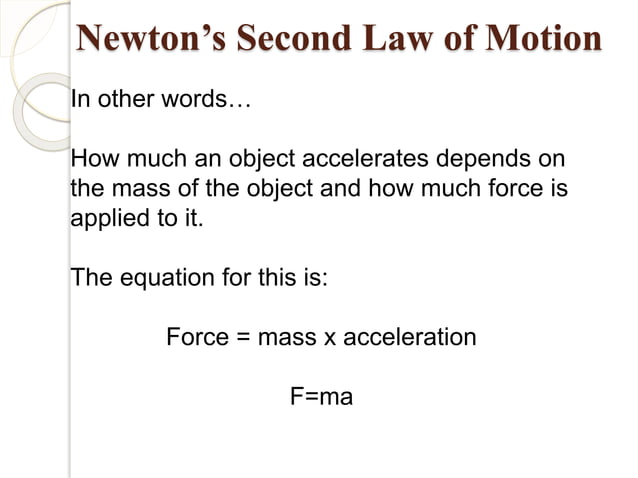 Newton's second law of motion | PPTX