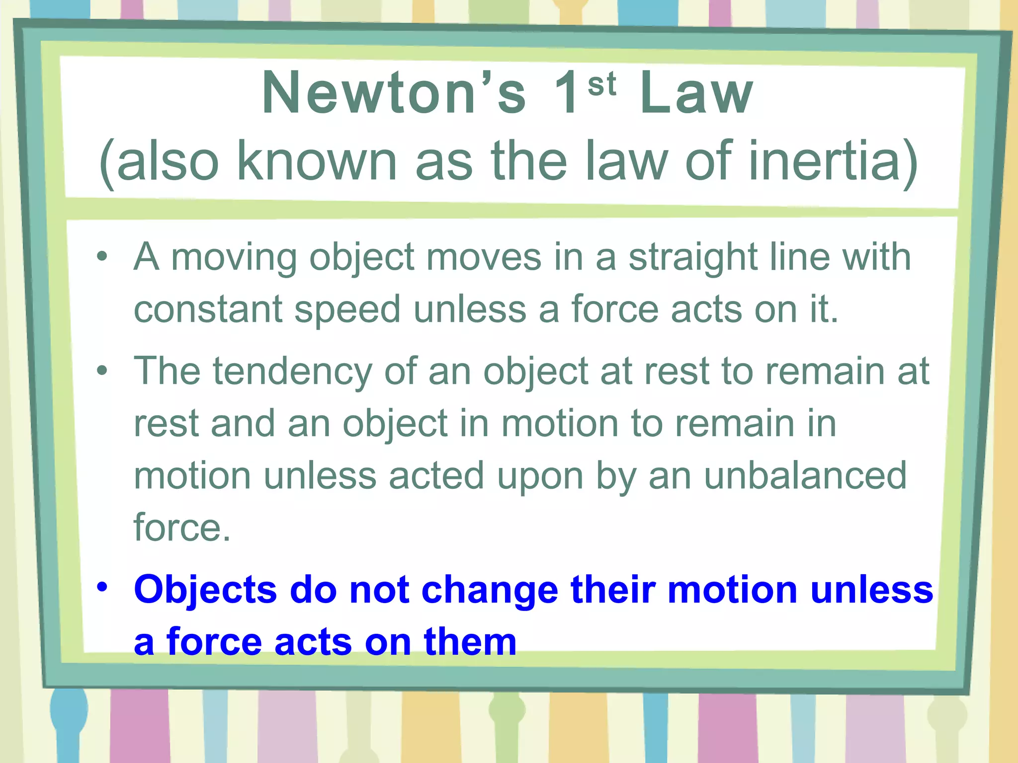 Newton’s first law of motion | PPT
