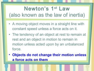 Newton’s first law of motion | PPT
