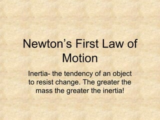 Newton's first law of motion | PPT