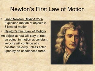 Newton's first law of motion | PPT | Physics | Science