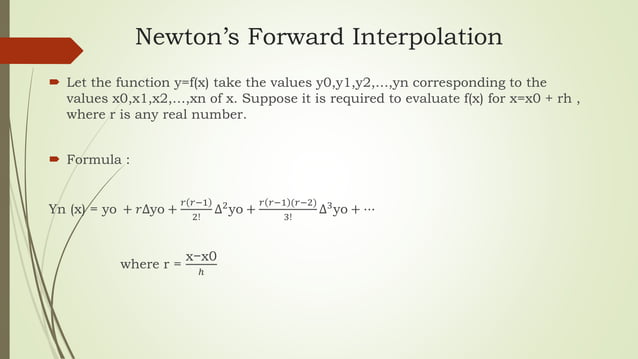 Newton's forward & backward interpolation | PPTX