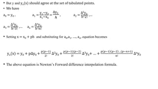 Newton's forward difference | PPTX