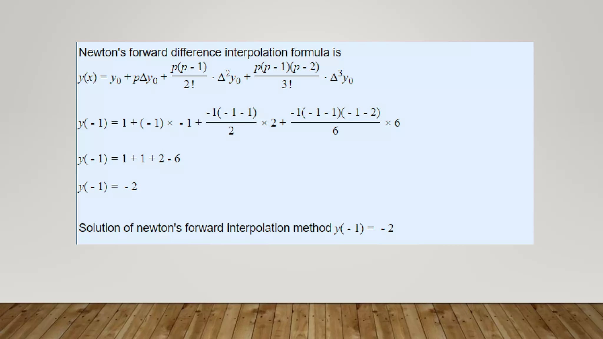Newton’s forward interpolation | PPT